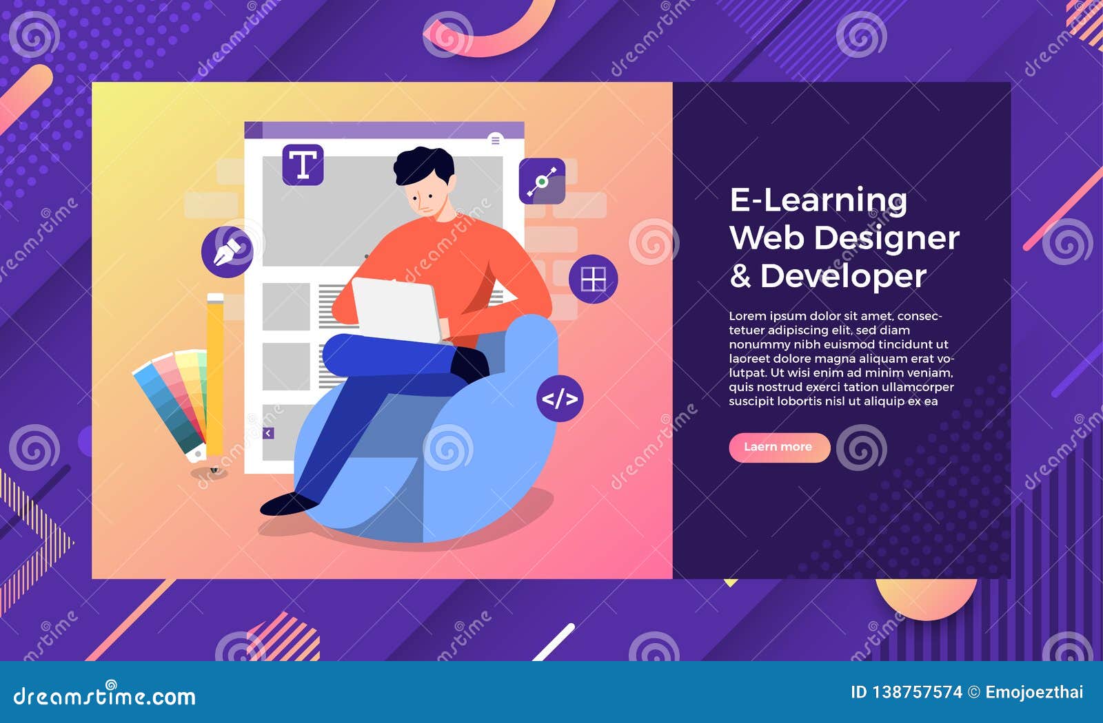 Web Designer & Developer Stock Illustration - Illustration of mobile ...