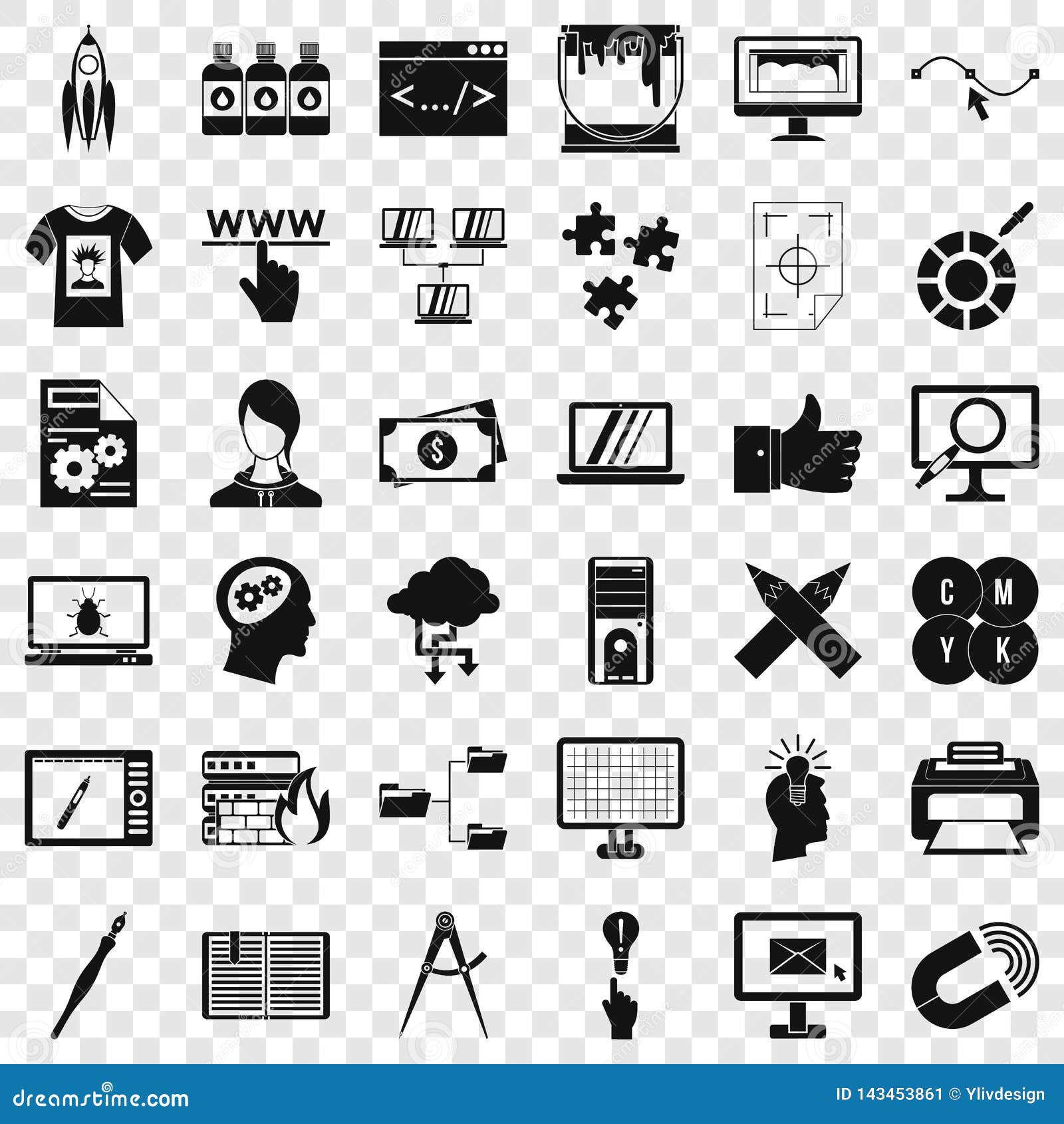 Web Designer Icons Set, Simple Style Stock Vector - Illustration of ...