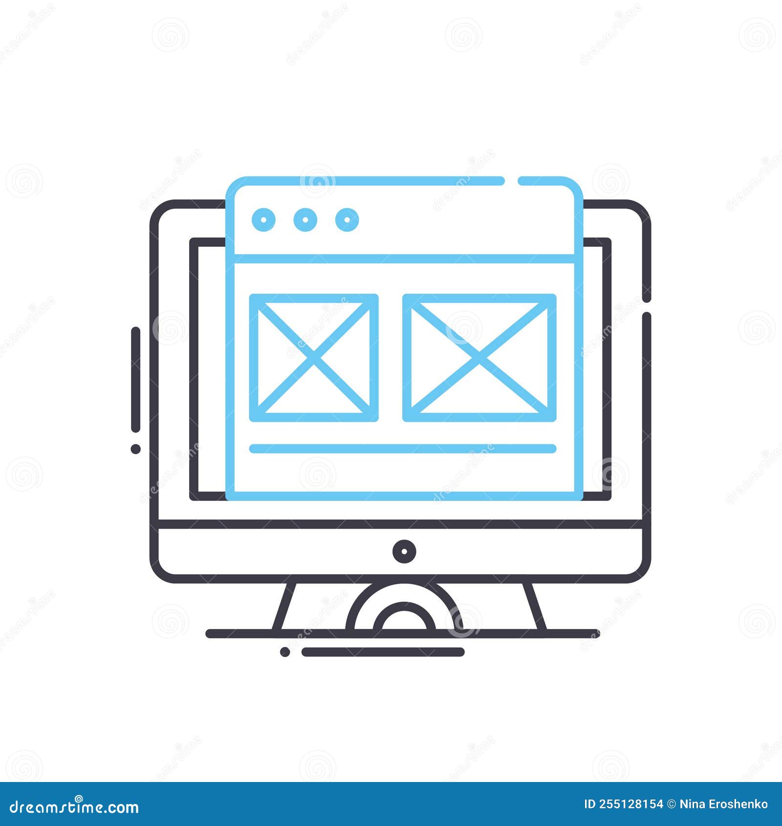 Web Designer Line Icon, Outline Symbol, Vector Illustration, Concept ...