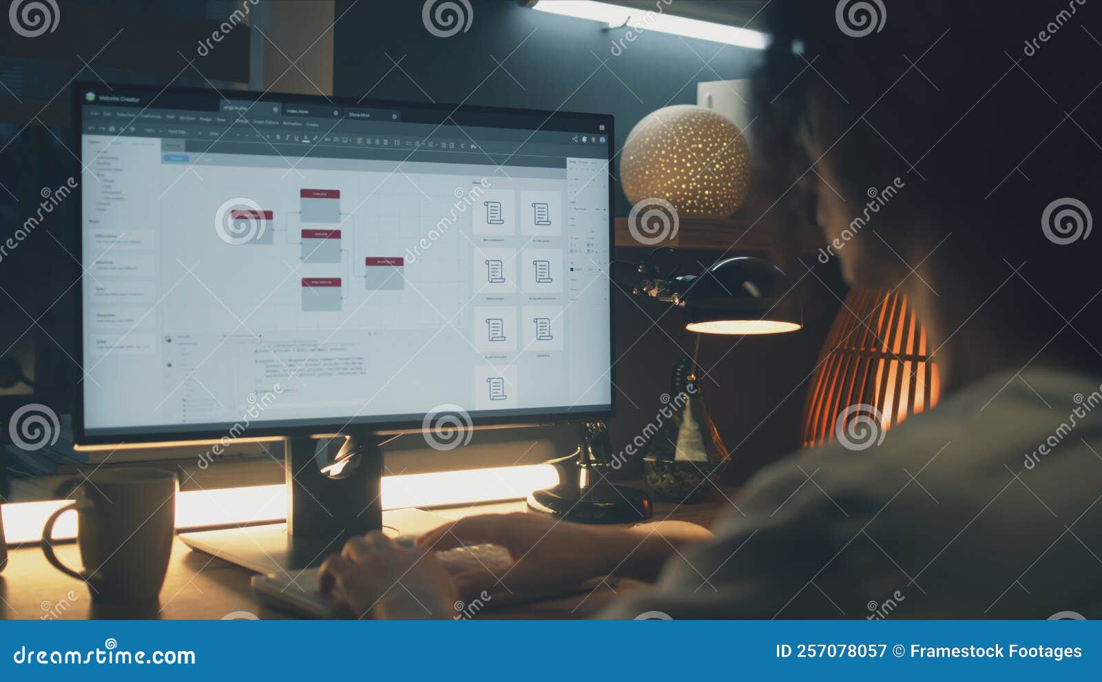 Web Designer Making Website at Home Stock Image - Image of office ...