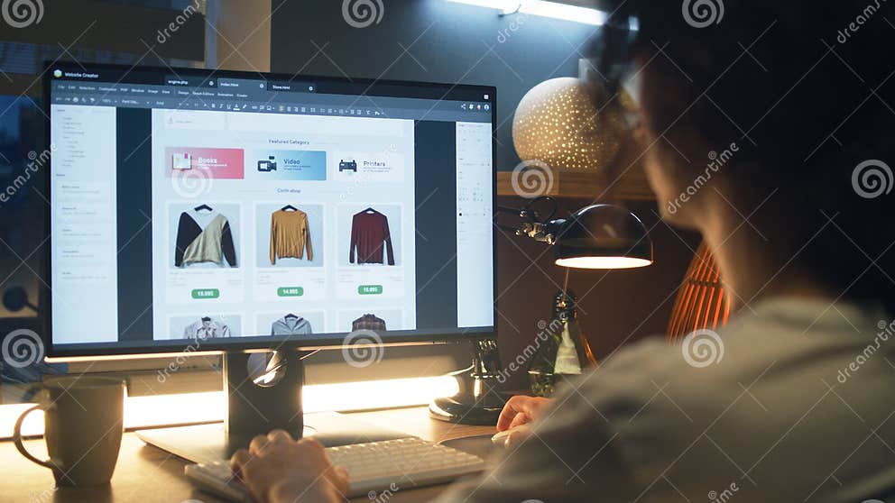 Web Designer Making Website at Home Stock Image - Image of contemporary ...