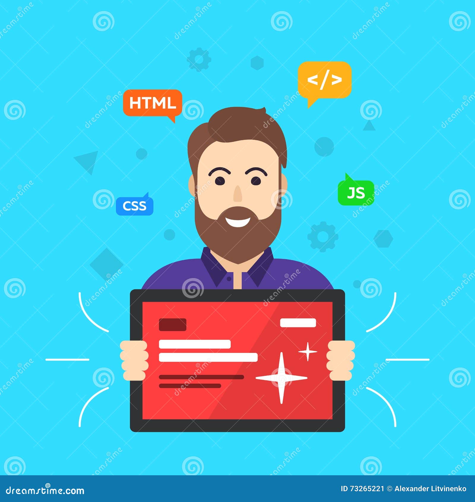 Web designer. Programmer stock vector. Illustration of developer - 73265221 Web designer. Programmer stock vector. Illustration of developer - 73265221