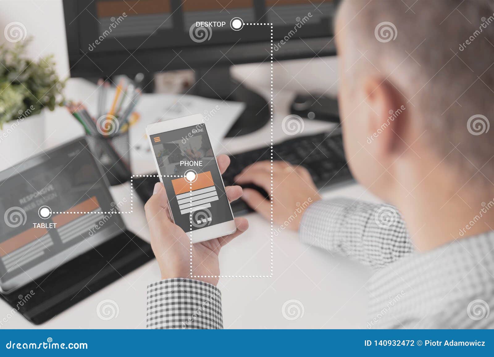 Web Designer, Programmer Working with Template Stock Photo - Image of ...