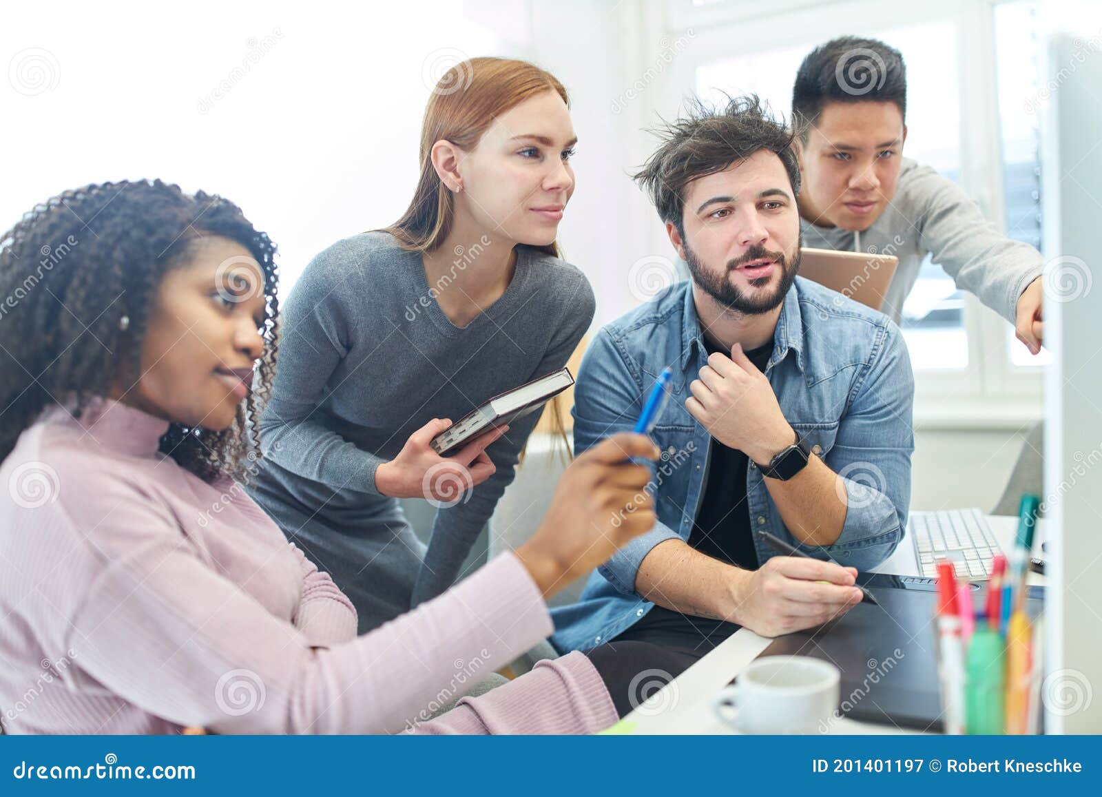 Web Designer Team Develops Design Idea Stock Image - Image of business ...