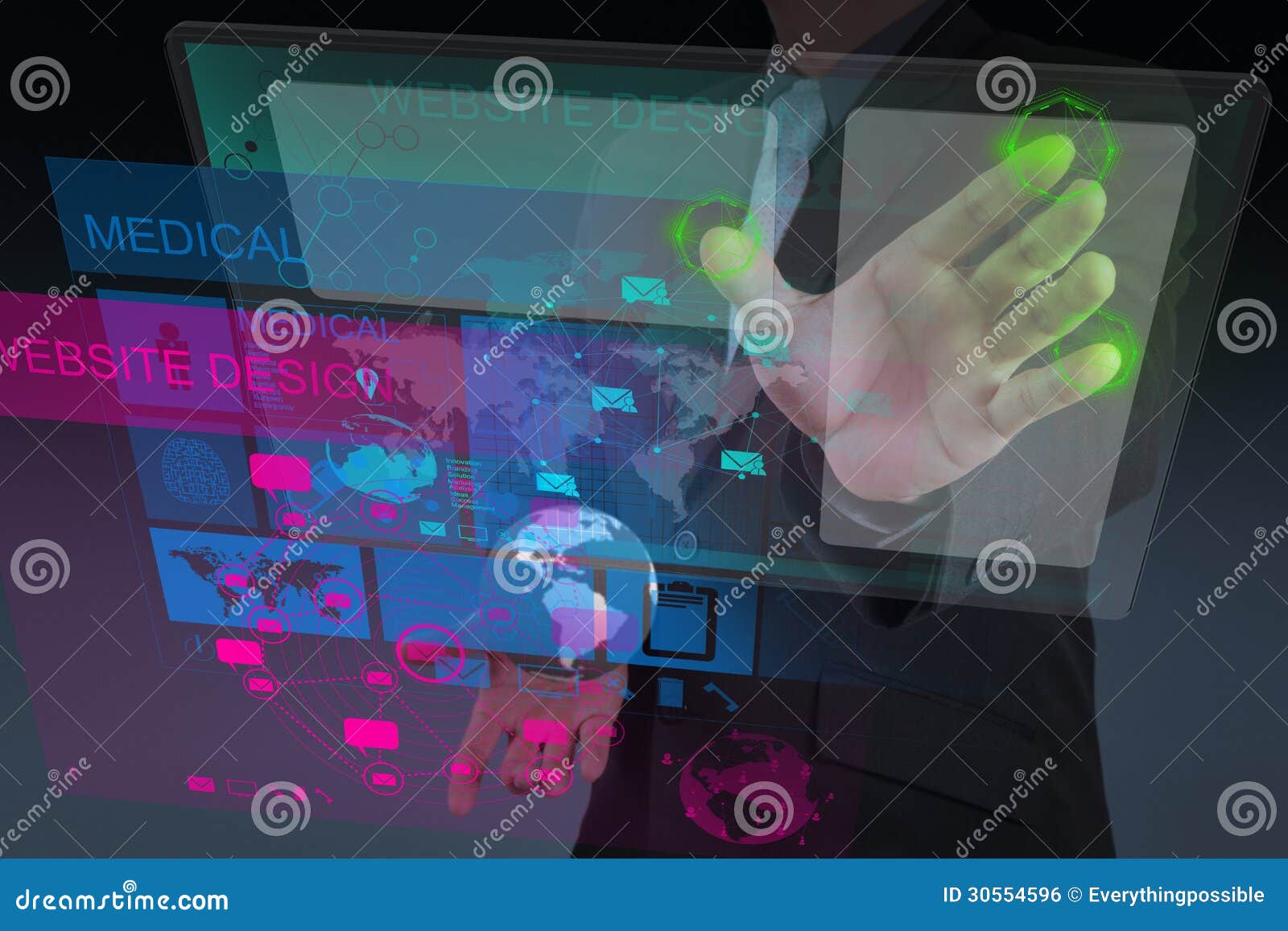 Web Designer Working with the New Computer Interfa Stock Photo - Image ...