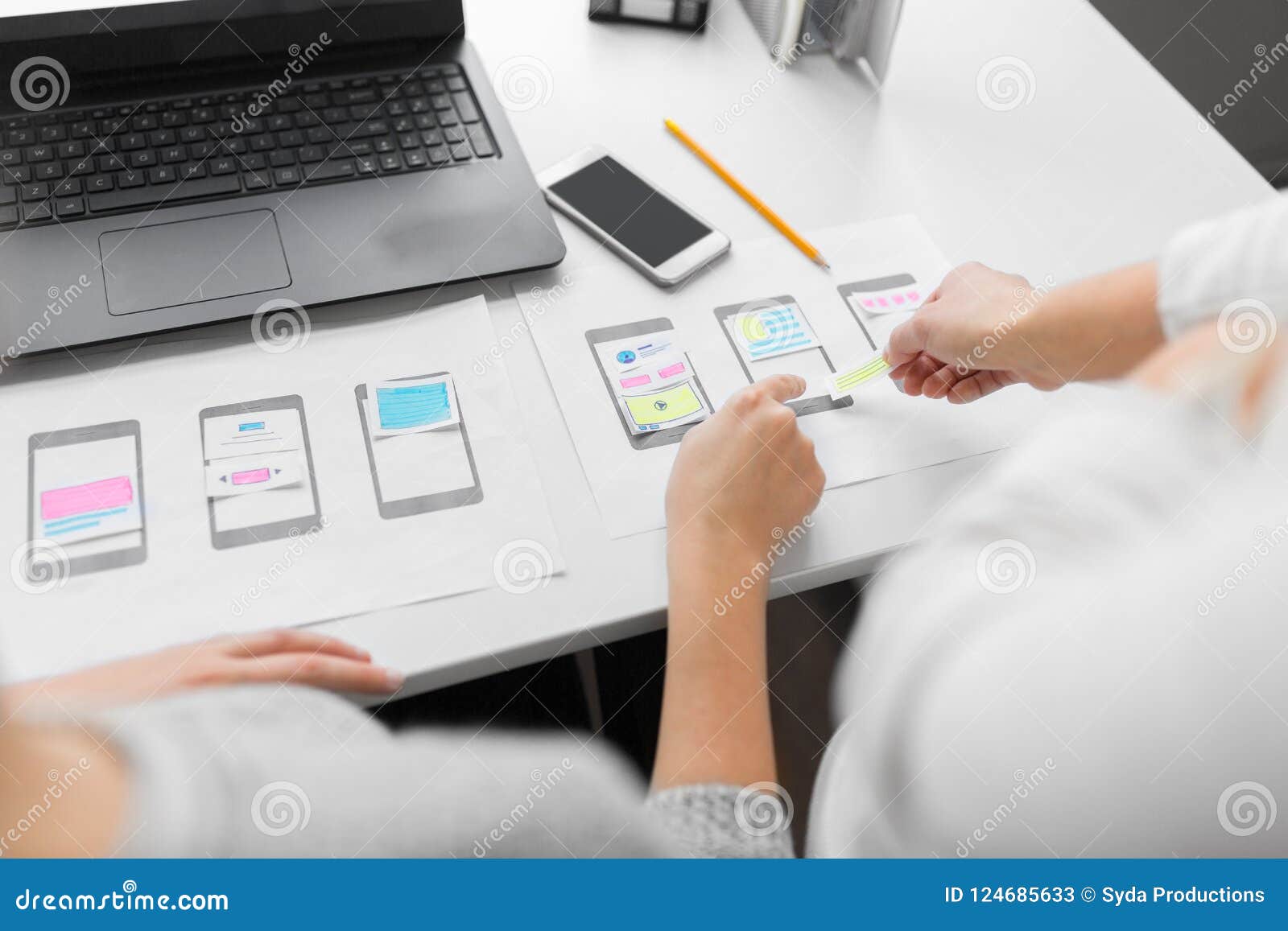 Web Designers Creating User Interface Layout Stock Image - Image of ...