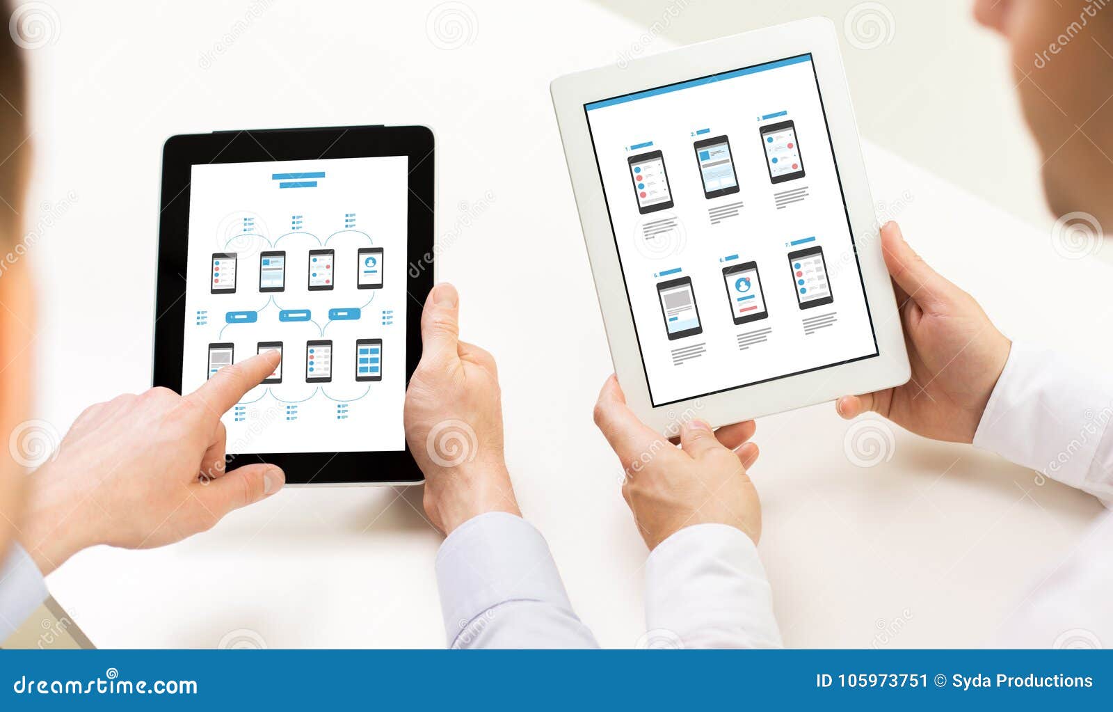 Web Designers with User Interface on Tablet Pc Stock Image - Image of ...