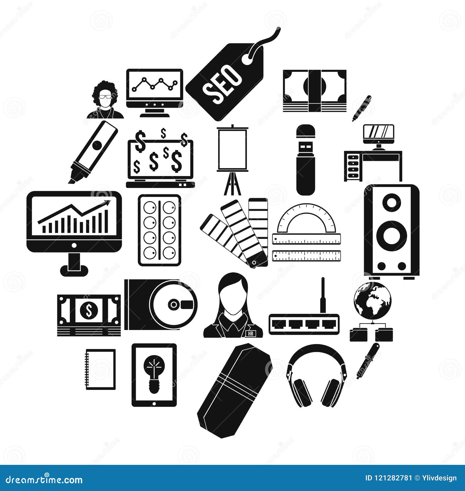 Web Designing Icons Set, Simple Style Stock Vector - Illustration of ...