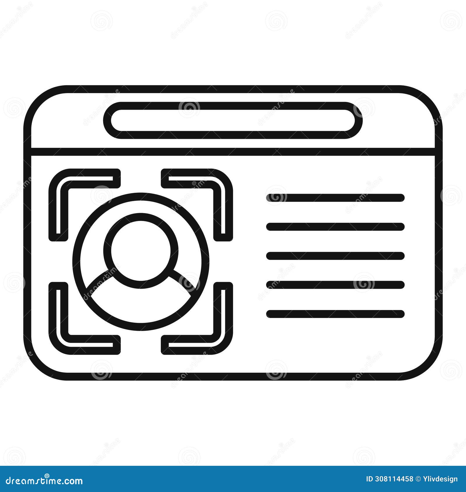 Identity Icon Set. It Included ID Card, Passport, Driving License ...