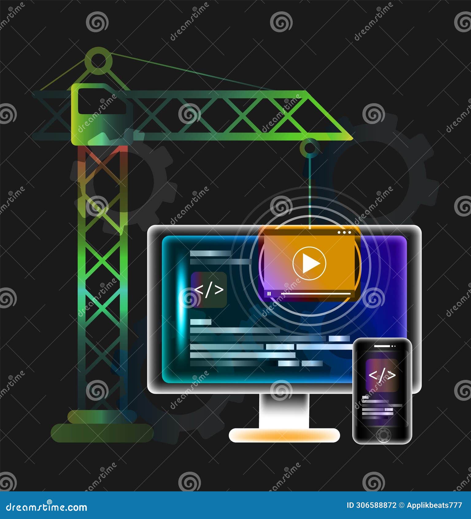 Web Develop Coding And Programming Vector Banner Stock Vector Illustration Of Website