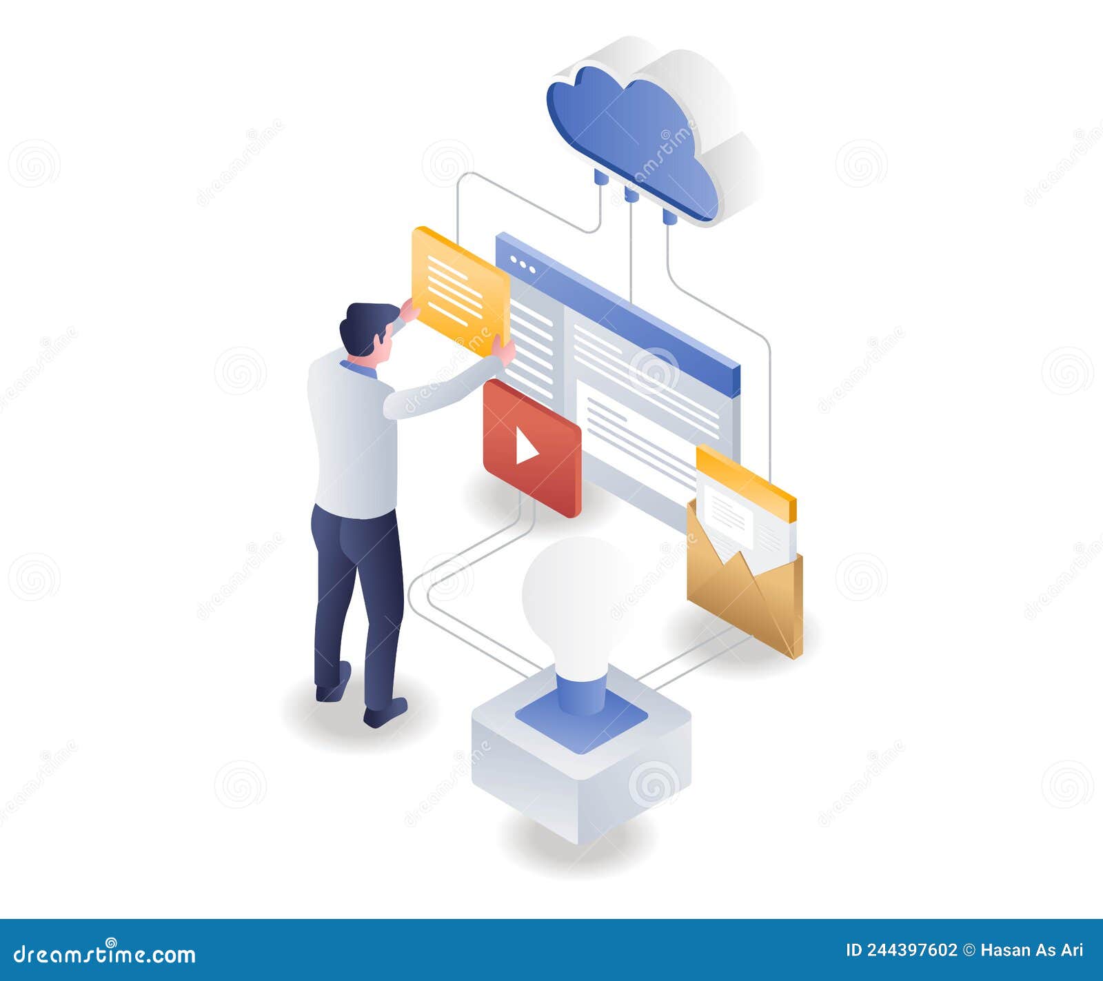 Web Developer and Application Hosting Stock Vector - Illustration of ...
