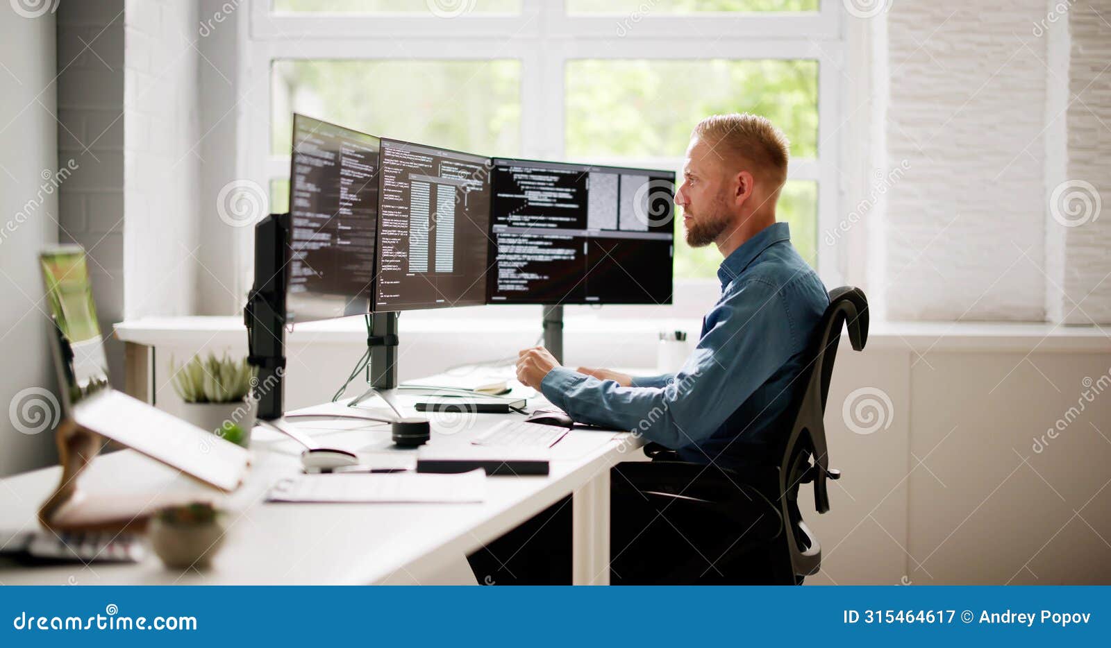 Web Developer Coding On Computer Stock Image Image Of Monitor 3444