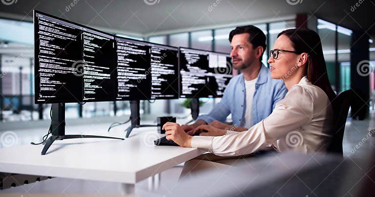 Web Developer Coding on Computer Stock Photo - Image of cyber, engineer: 335717014