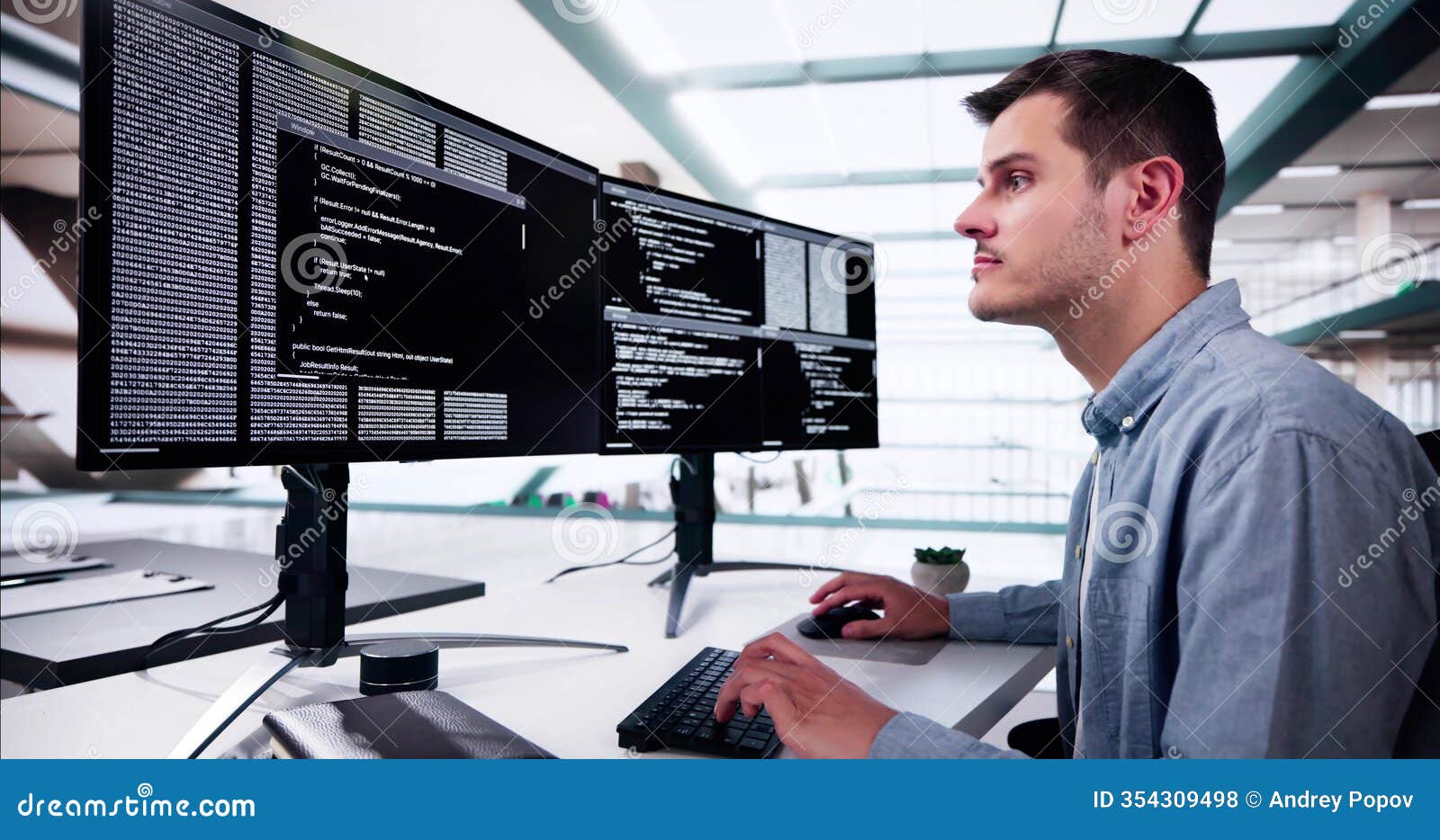 Web Developer Coding On Computer Stock Image 355721347