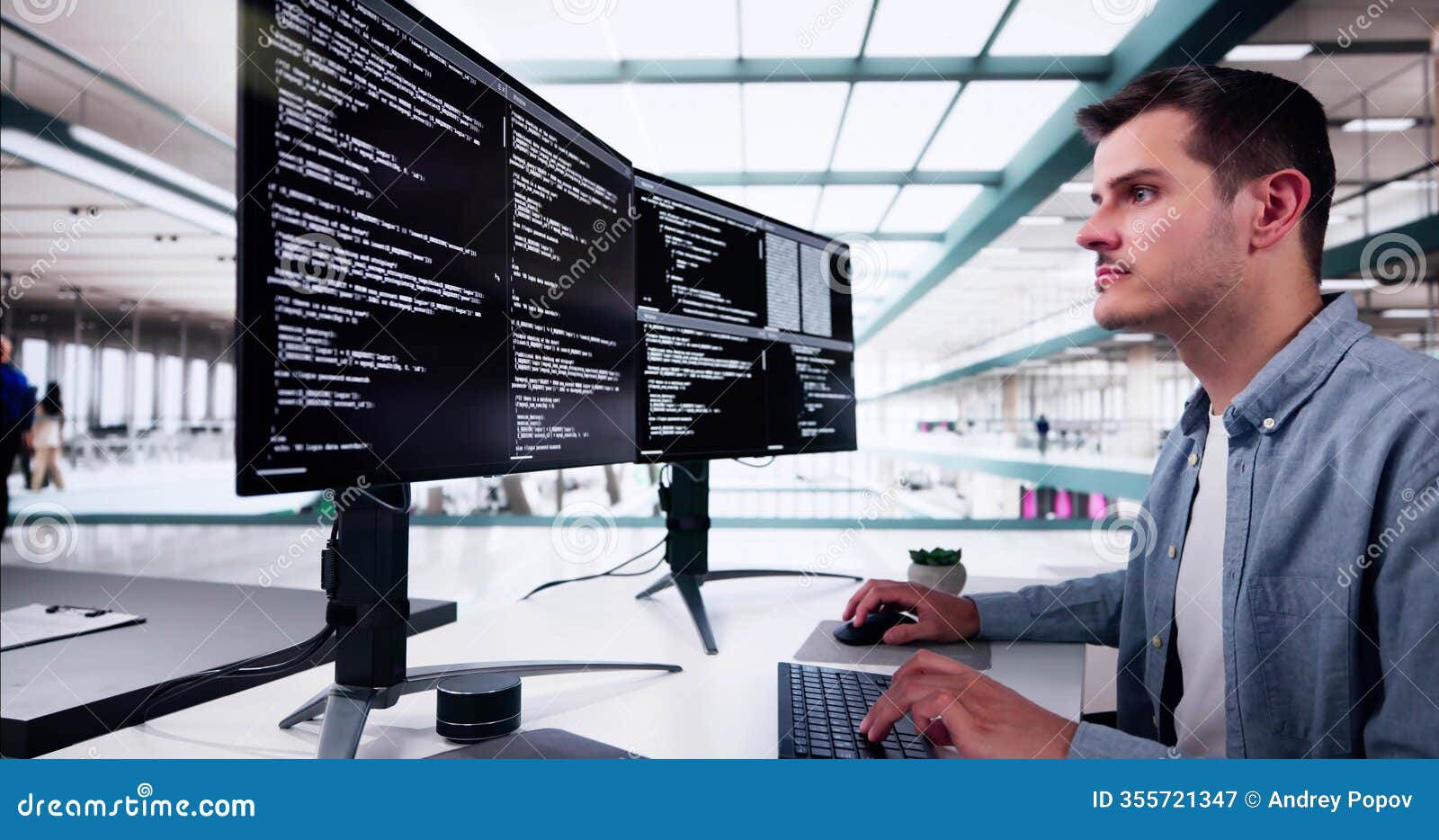 Web Developer Coding On Computer Stock Image 355721347