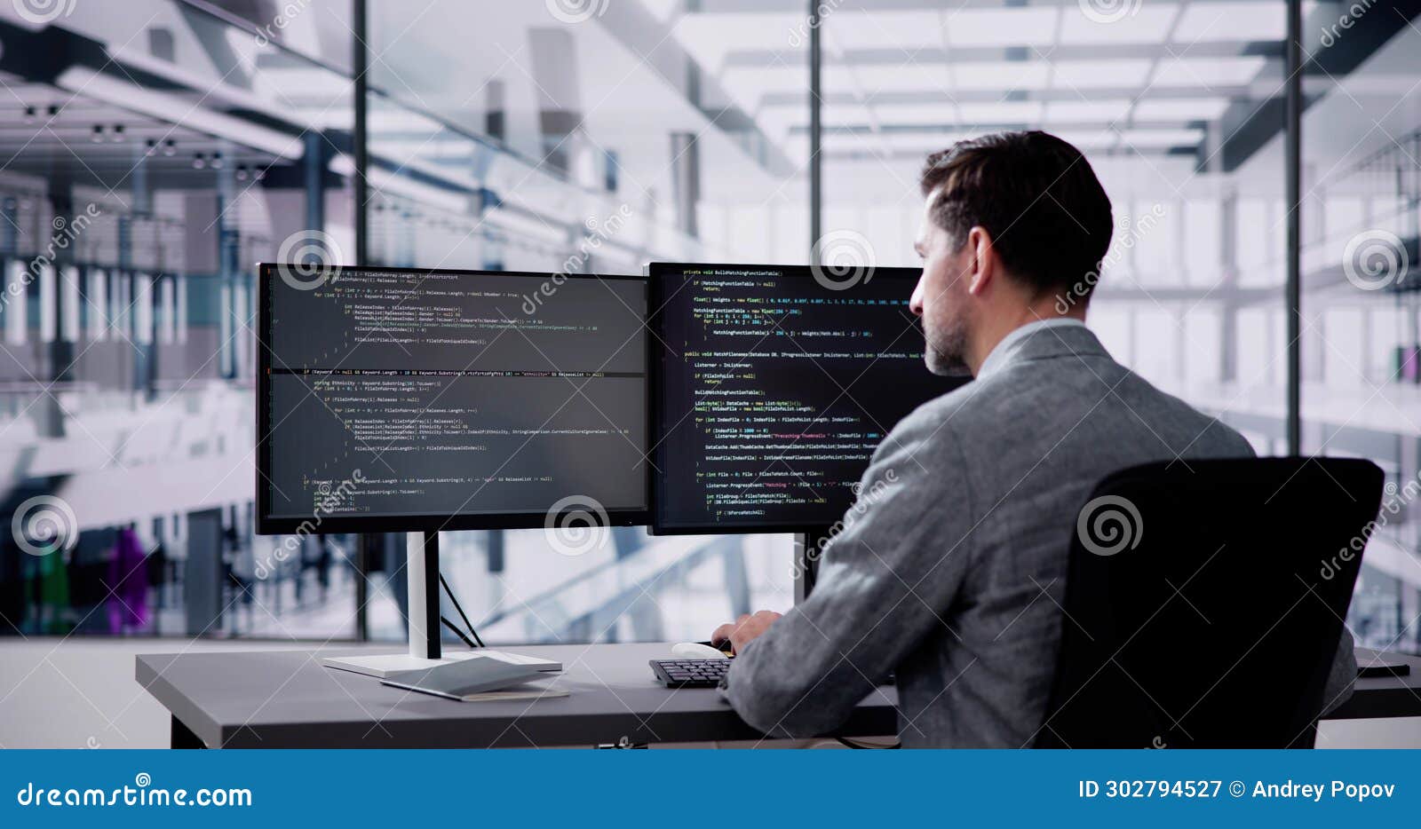 Web Developer Coding on Computer Stock Image - Image of coding, back: 302794527