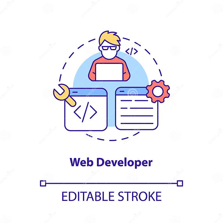 Web developer concept icon stock vector. Illustration of coding - 237714222