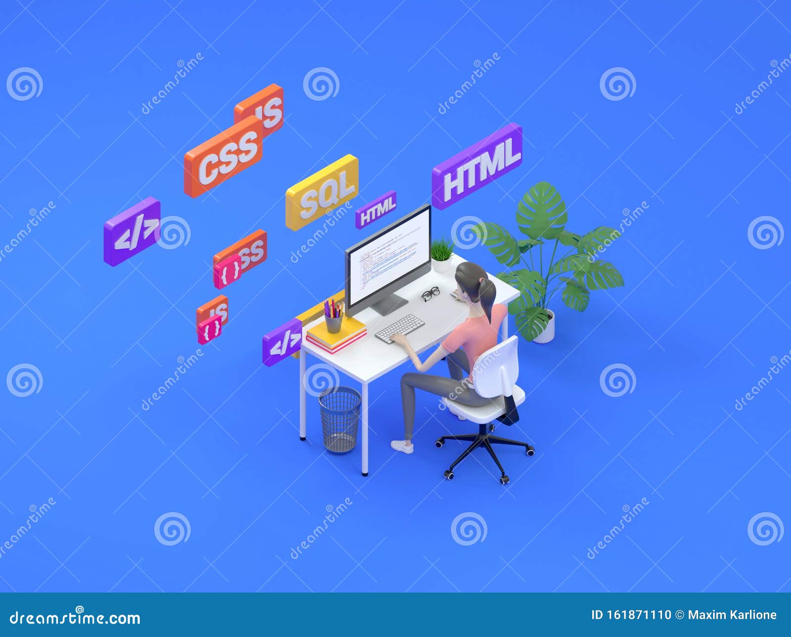 3d Render Of Javascript Course Programming Tutorial Coding Concept Javascript Language E