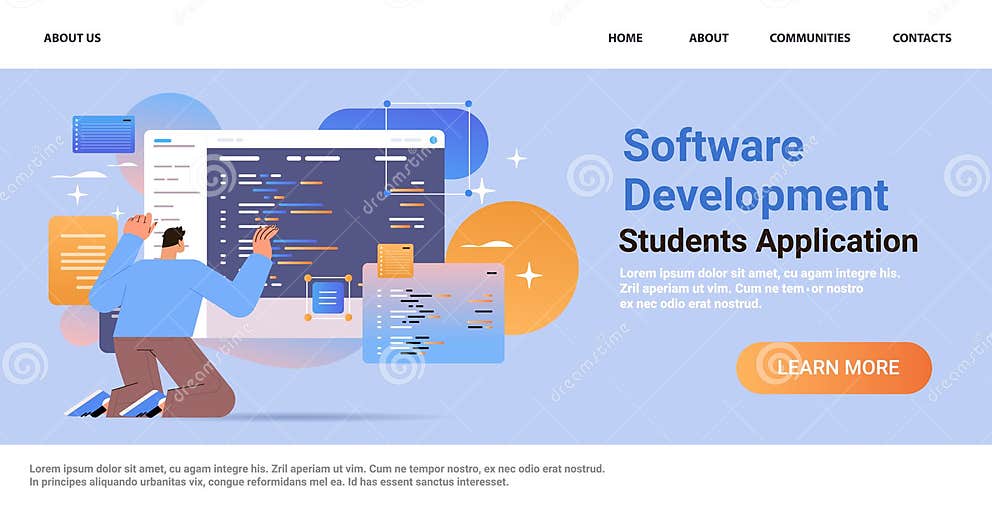 Web Developer Creating Program Code Development Of Software And Programming Concept Horizontal