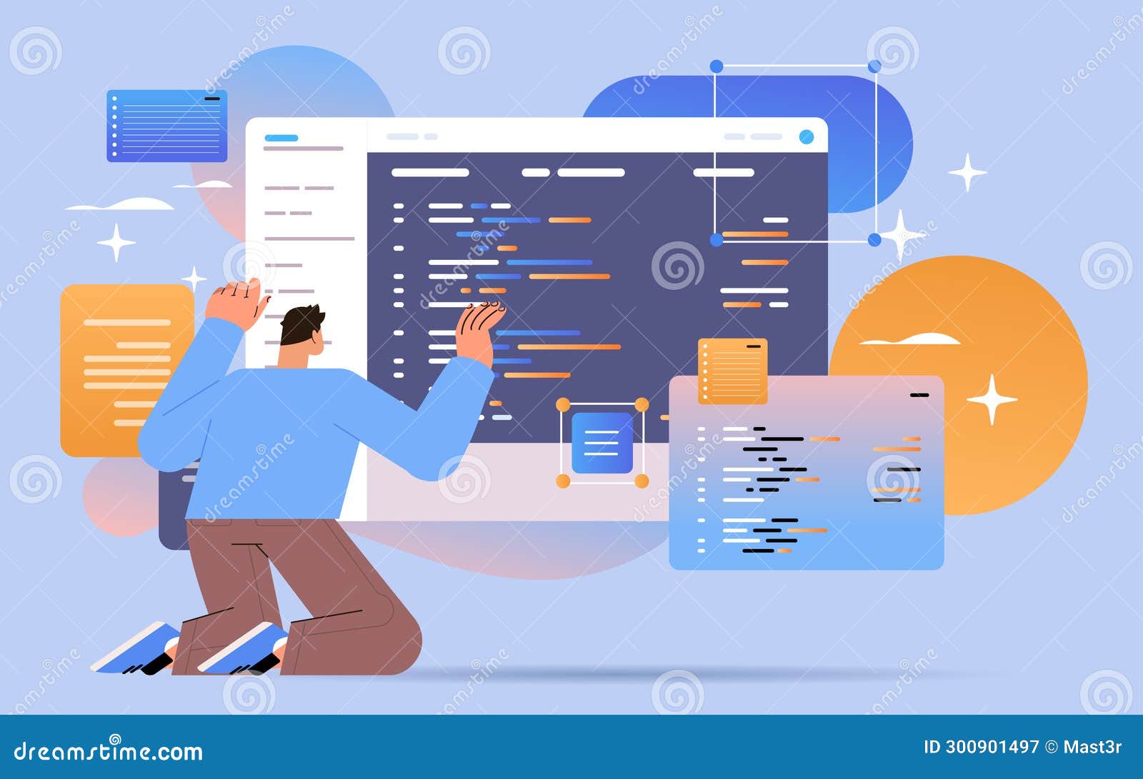 Web Developer Creating Program Code Development Of Software And Programming Concept Horizontal