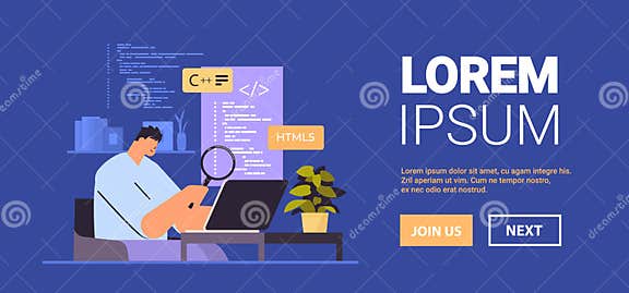 Web Developer Creating Program Code on Laptop Screen Development of Software and Programming ...