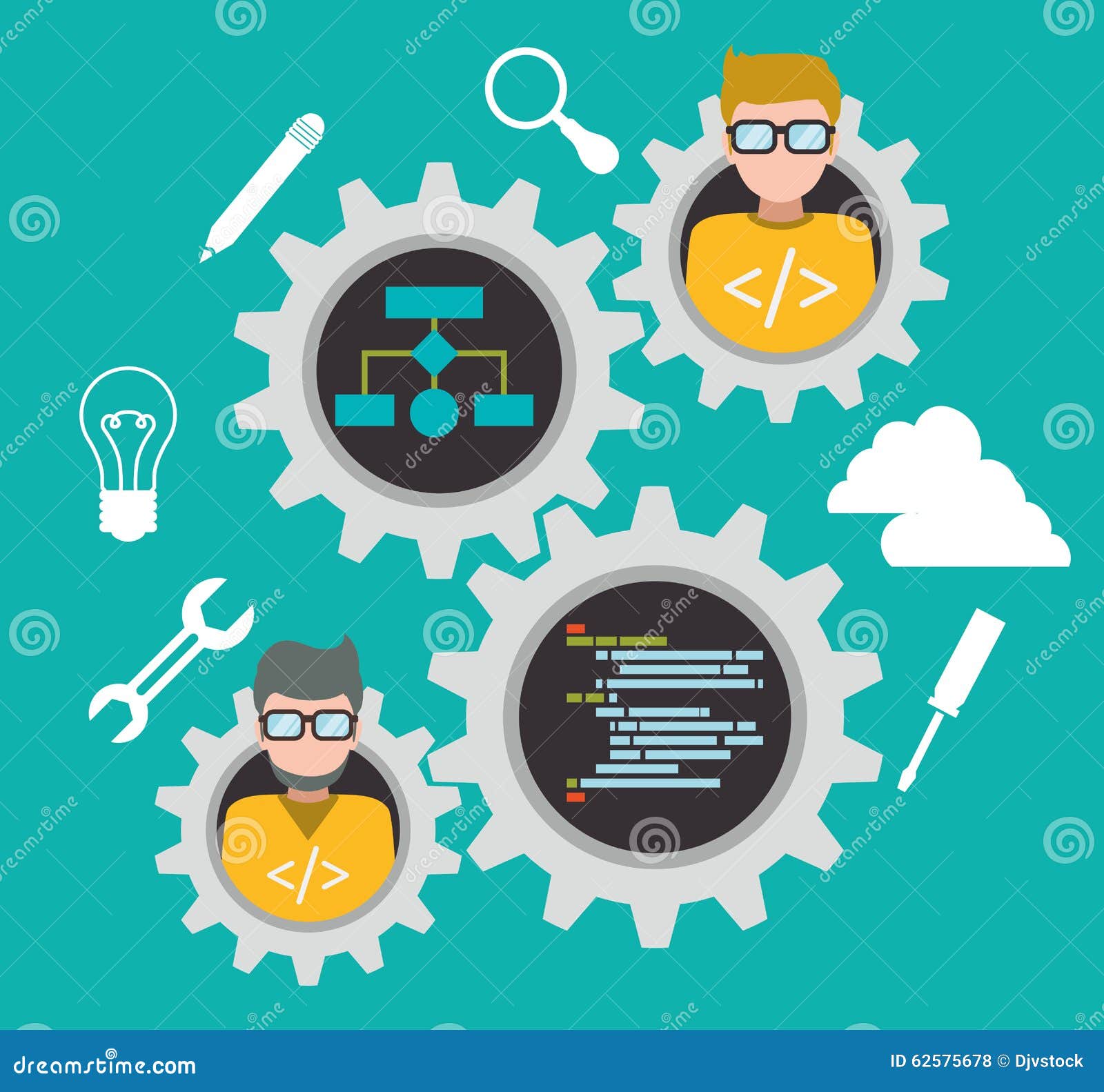 Web developer design stock vector. Illustration of gear - 62575678