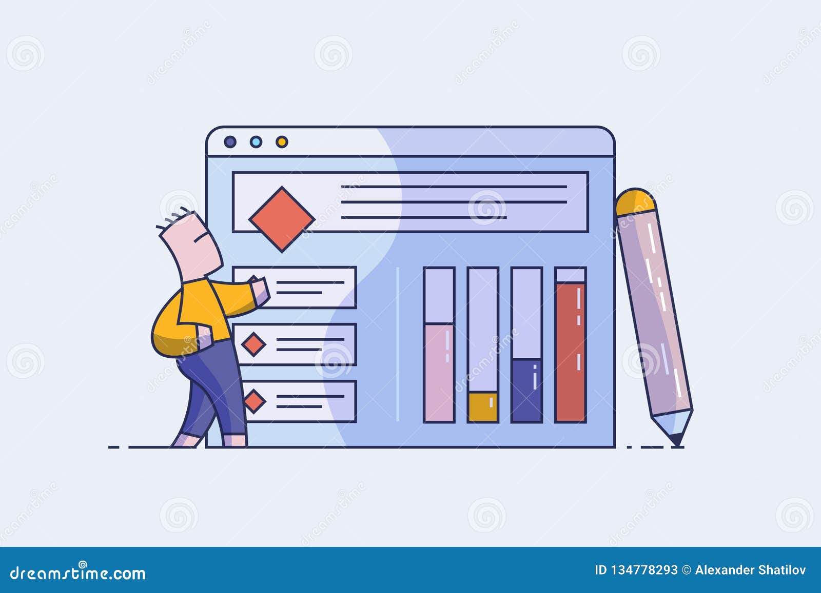 Web Developer or Designer is Working on Creating a Site Interface ...