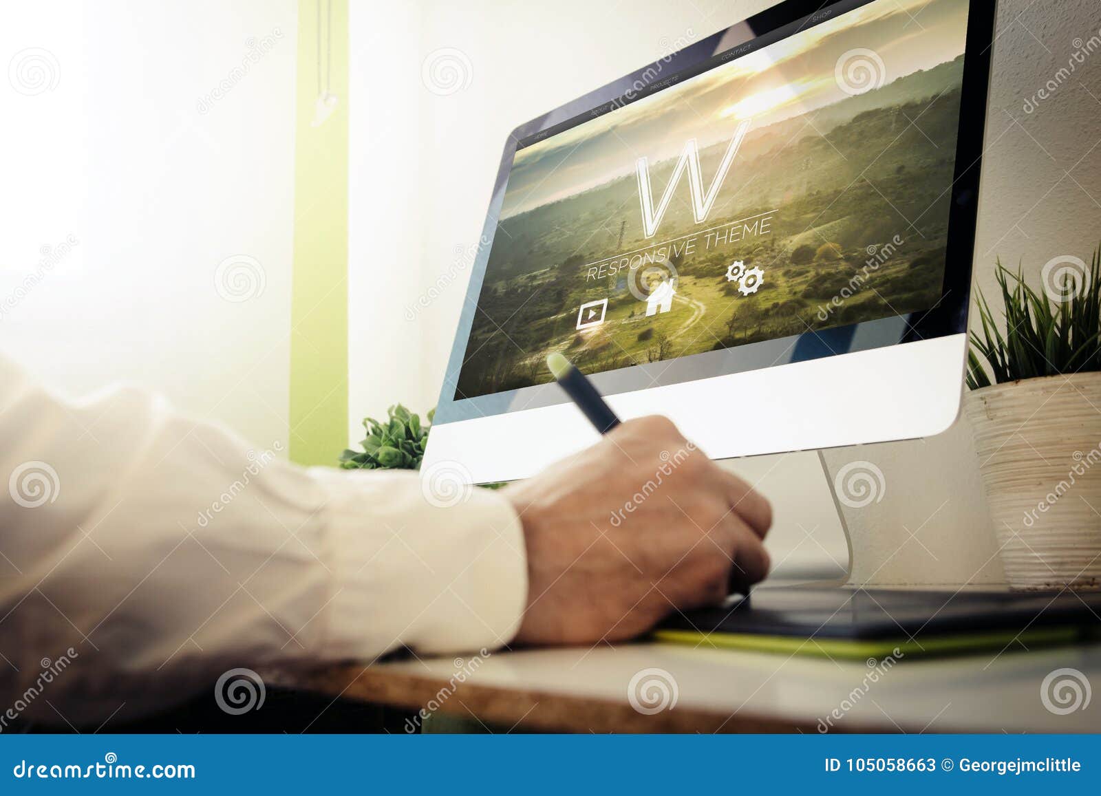 Web Developer Designing a Website Stock Image - Image of media ...