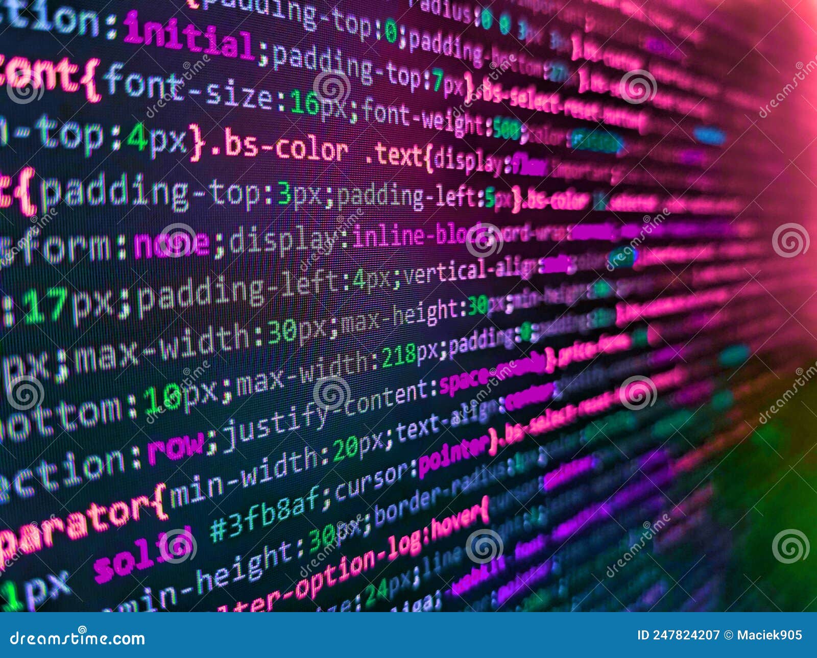 Web Developer Html Code With Css On Screen Coding Css On Mornitor At The Office For