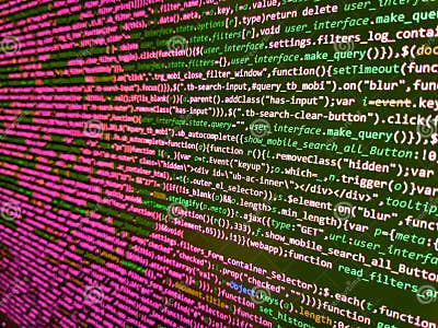Web Developer HTML Code with CSS on Screen. Web Developer Programmer Monitor Screen Display ...