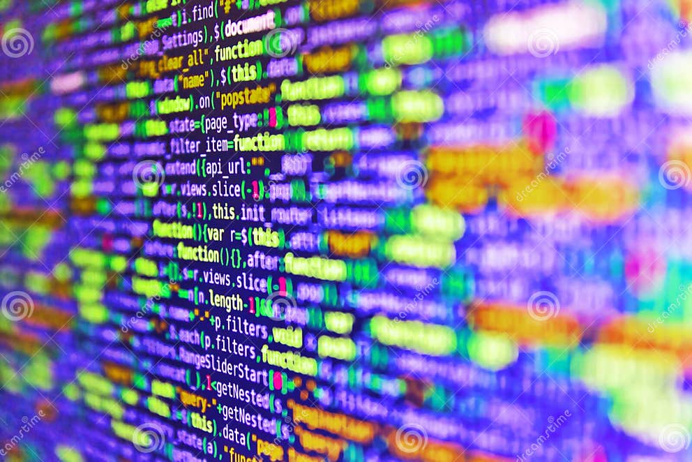 Web Developer HTML Code with CSS on Screen. Writing Programming Code on Laptop. Programmer ...