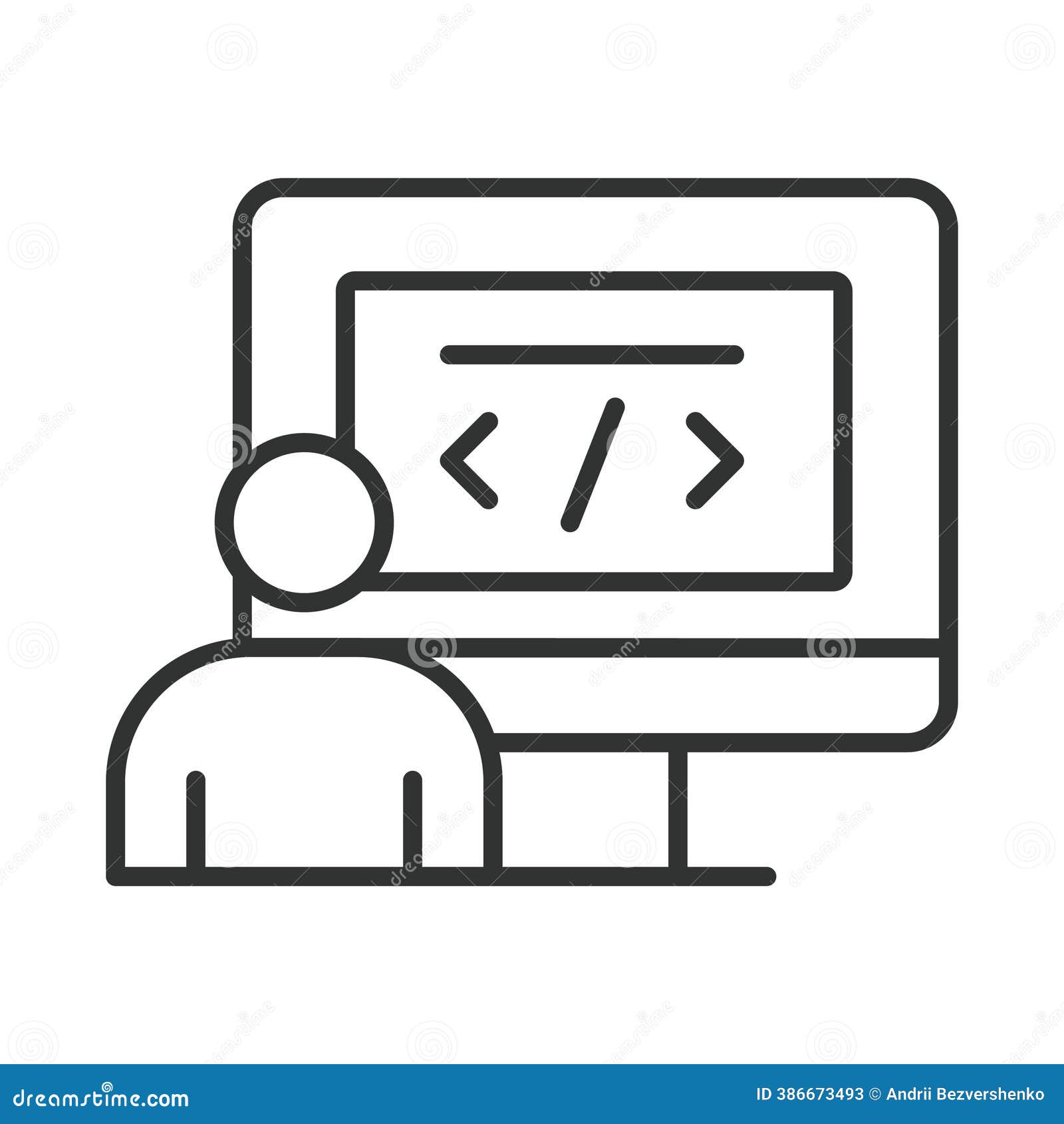 Coding, Programming, Back-end Development Concept. Software Engineer Working With Different ...