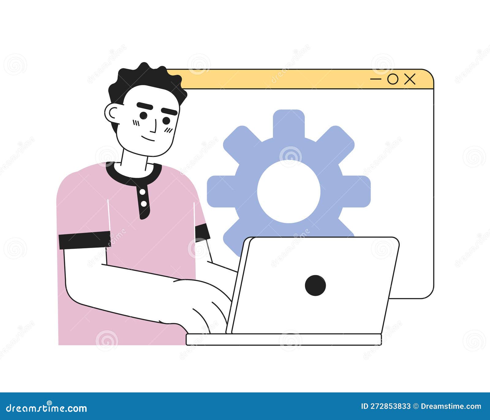 Web Developer Job Line Concept Vector Spot Illustration Stock Vector ...