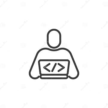 Web Developer line icon stock illustration. Illustration of simple ...