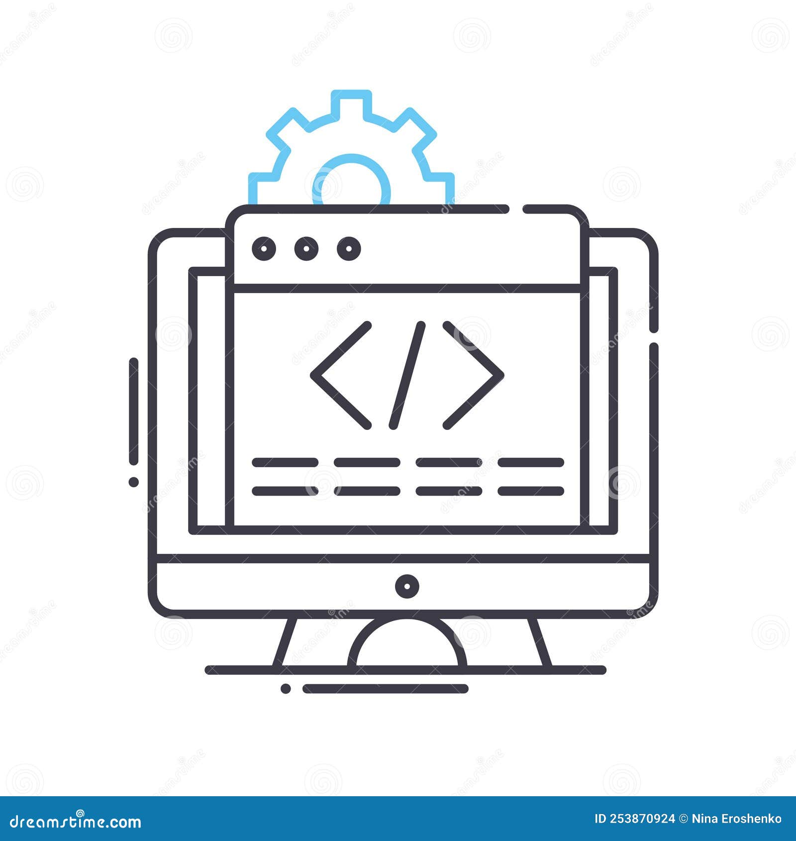 Web Developer Line Icon, Outline Symbol, Vector Illustration, Concept ... Web Developer Line Icon, Outline Symbol, Vector Illustration, Concept ...
