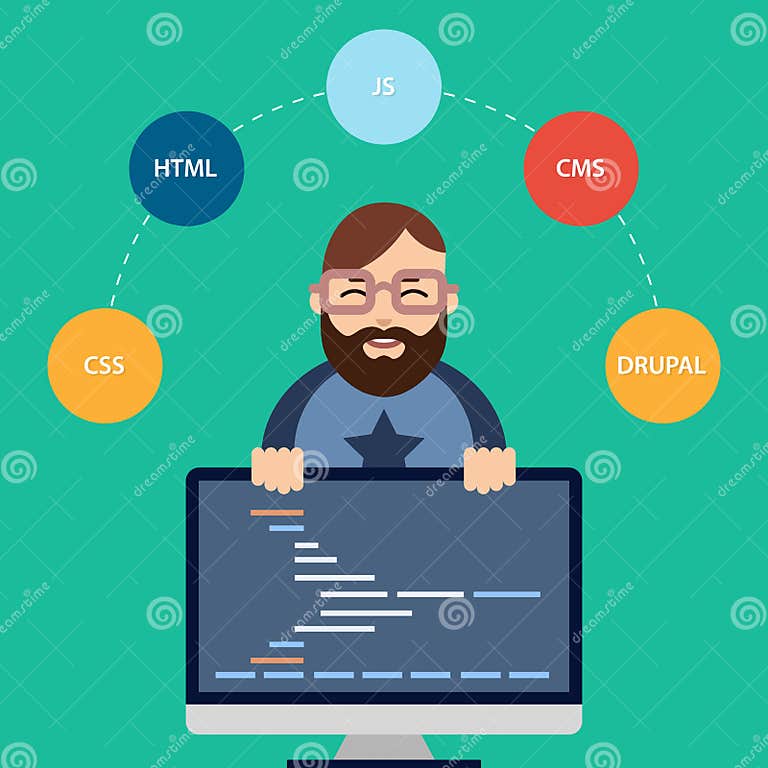 Web developer stock vector. Illustration of internet - 51237808