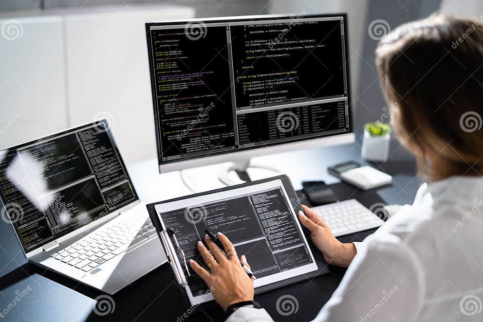 Web Developer Programming Software Code Stock Image - Image of code ...