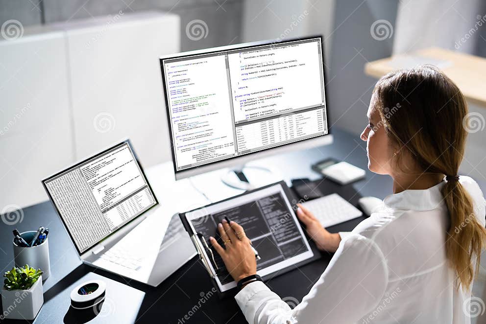 Web Developer Programming Software Code Stock Photo - Image of ...