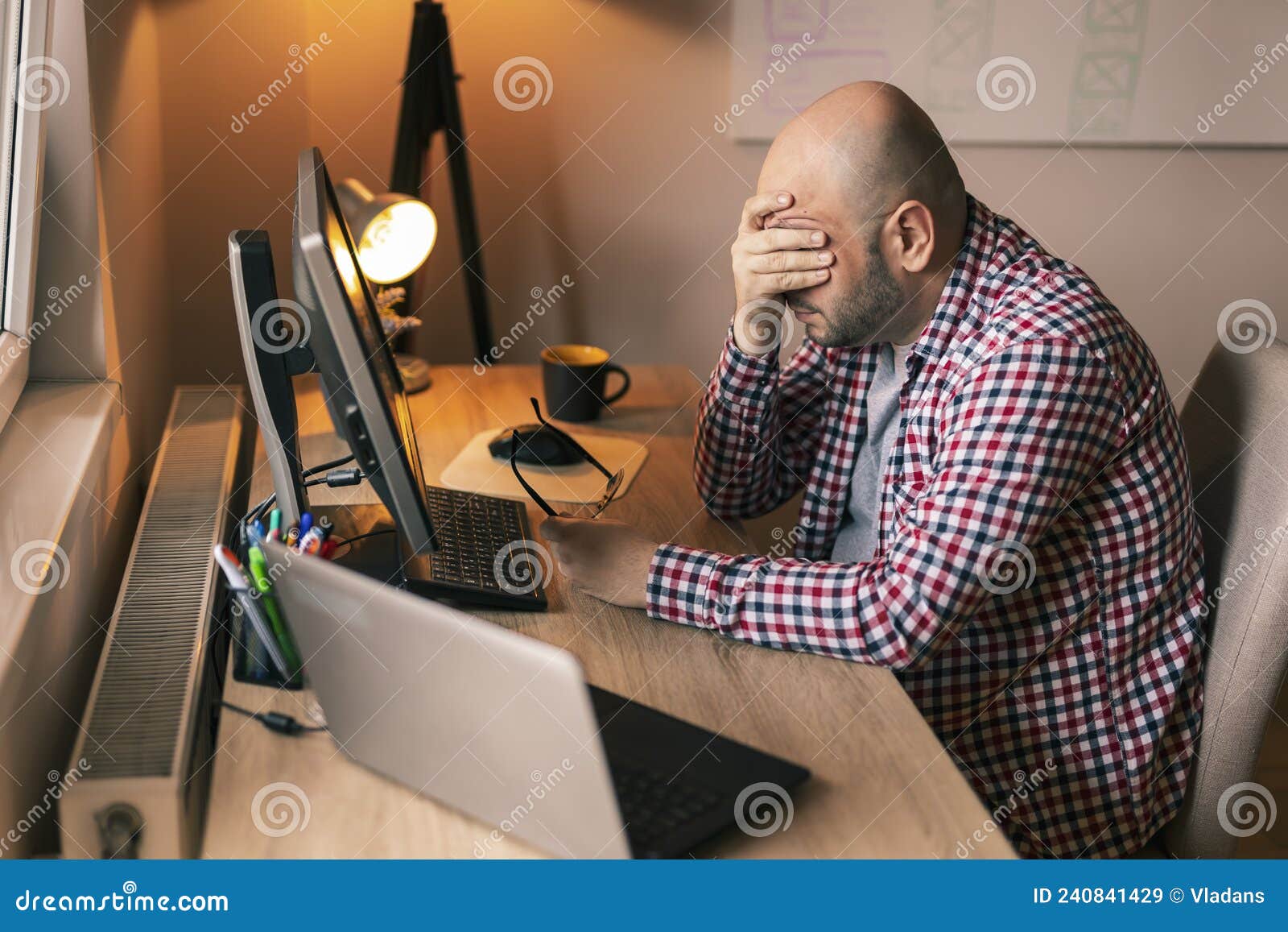 Web Developer Stressed Out at Work Stock Image - Image of laptop ...