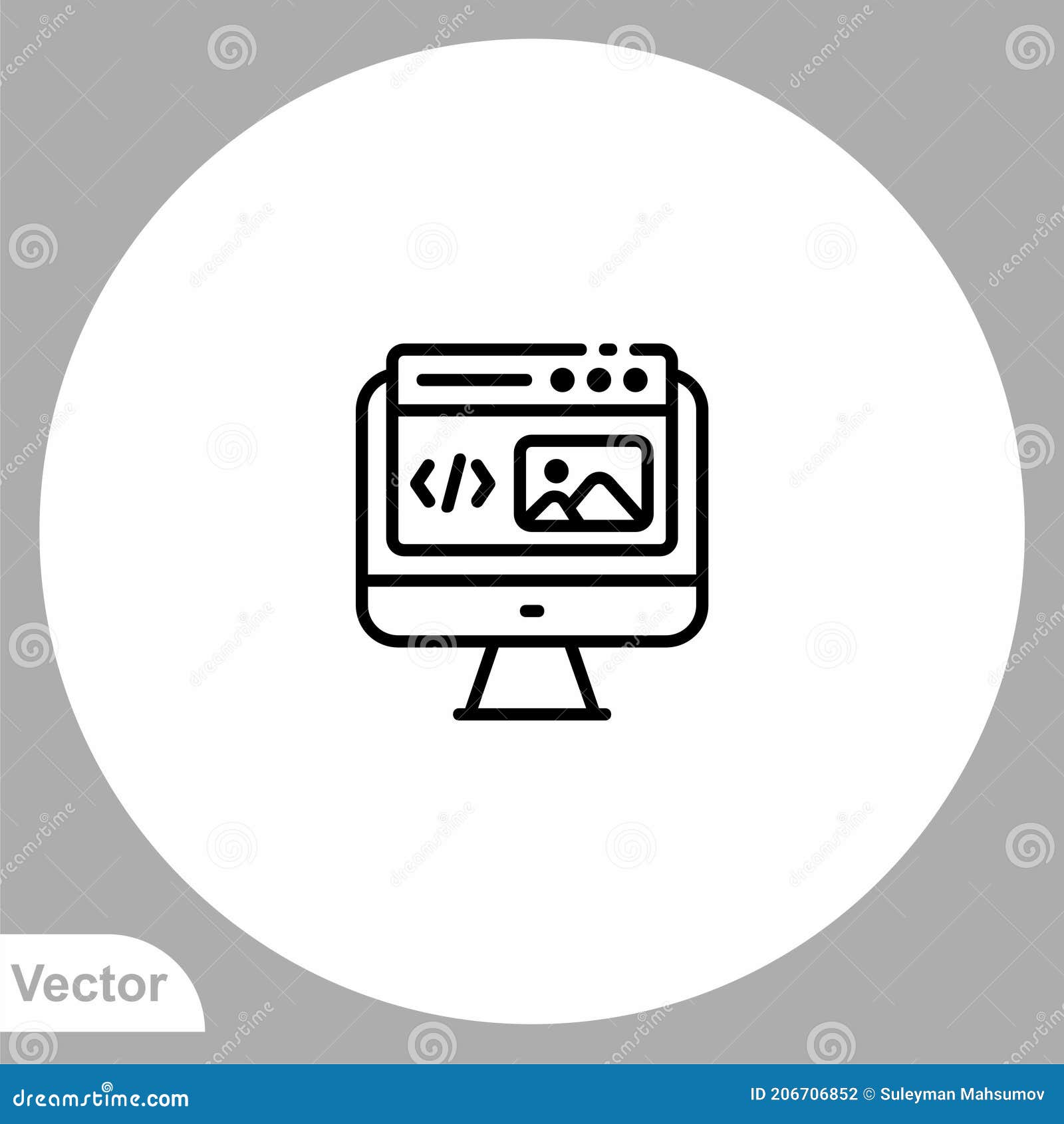 Web Developer Vector Icon Sign Symbol Stock Illustration - Illustration ...