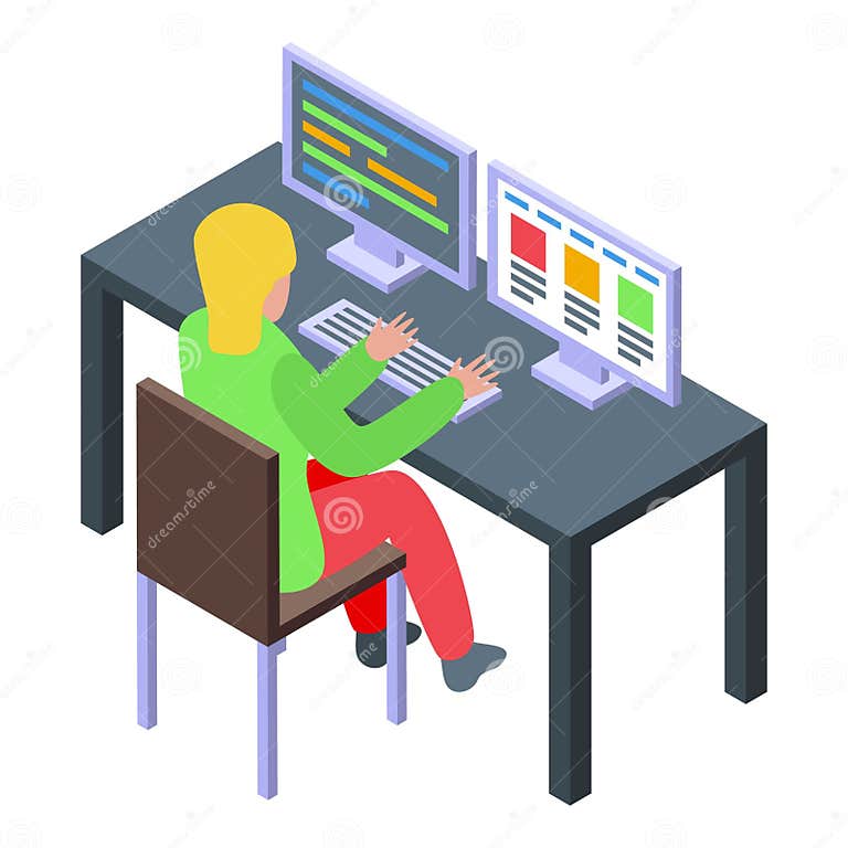 Web Developer Working on Computer with Code on Screen Stock Photo - Image of language, science ...