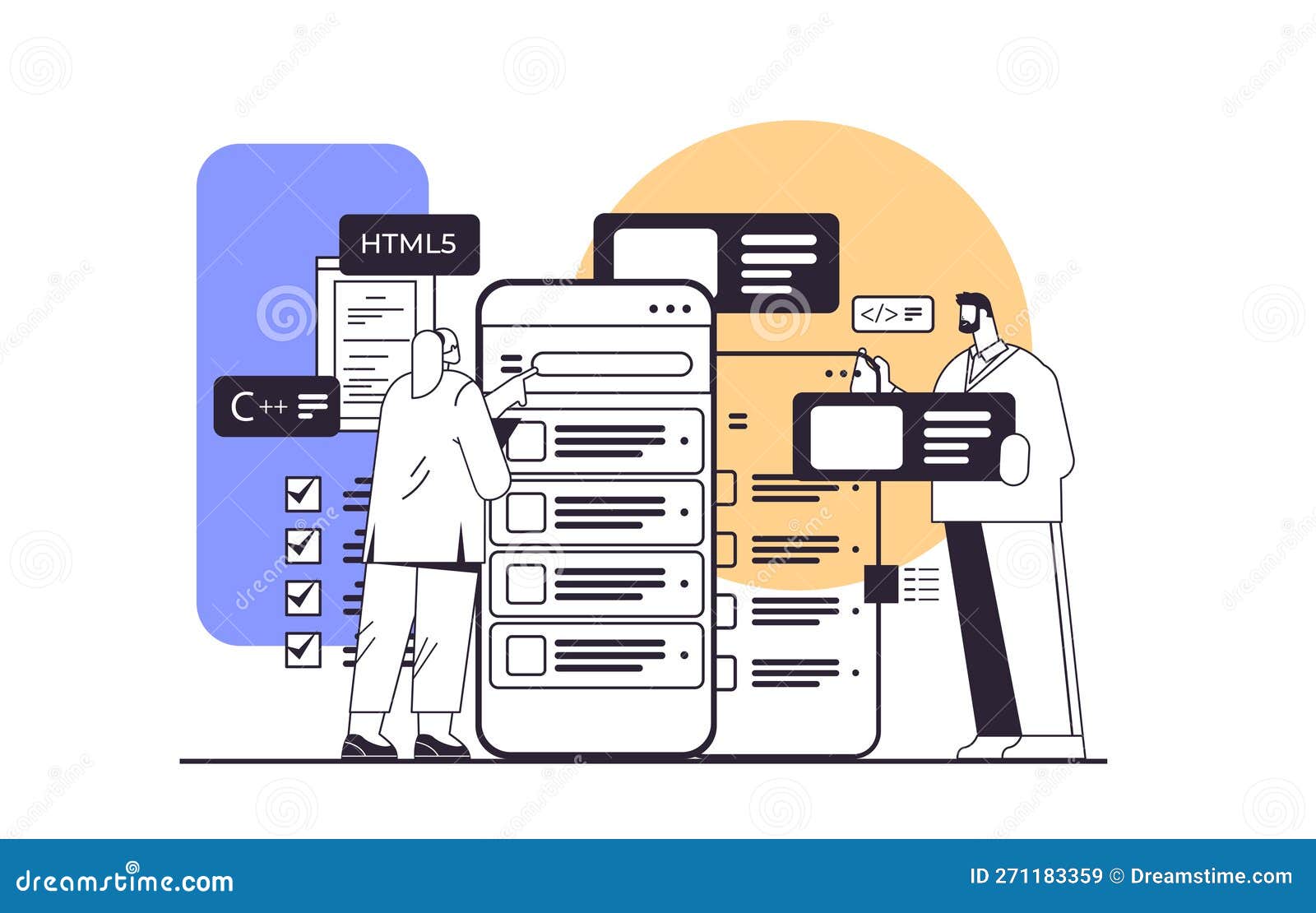 Web Developers Couple Creating Program Code on Smartphone Screen Development of Software and ...