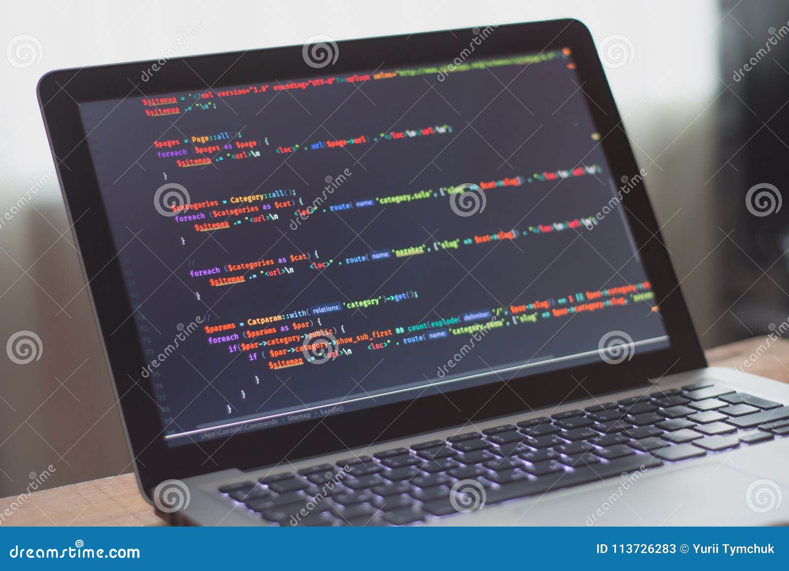 Computer Code on Laptop Web Developing Stock Image - Image of cyber, hack: 113726283
