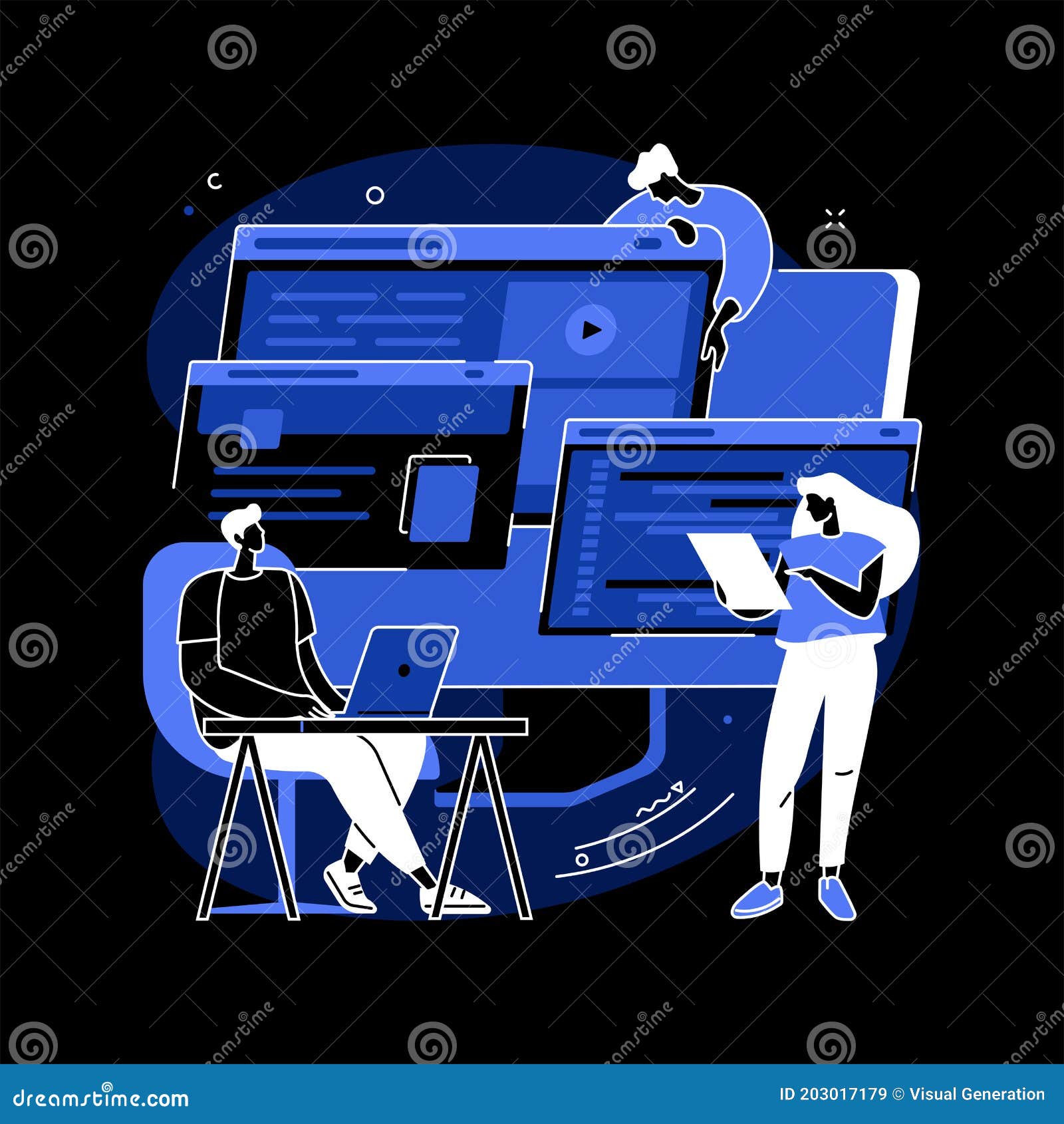 Website Architecture Concept. PHP And MySql. CMS Content Management System. Web Development ...