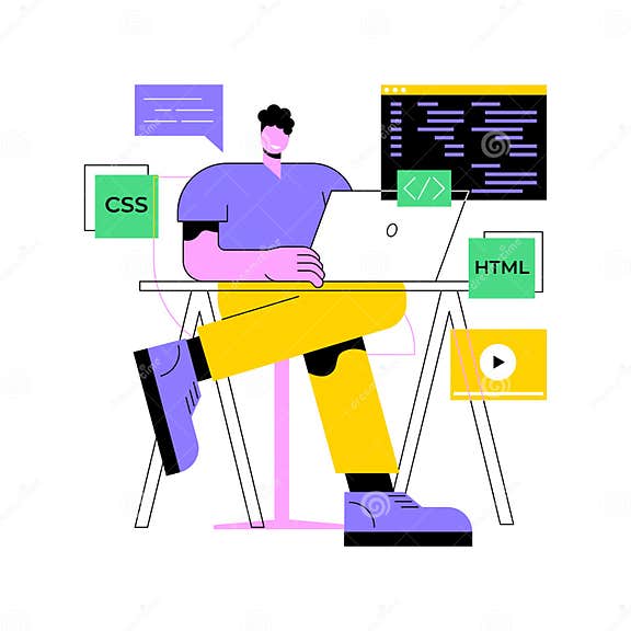 Web Development Abstract Concept Vector Illustration. Stock Vector ...