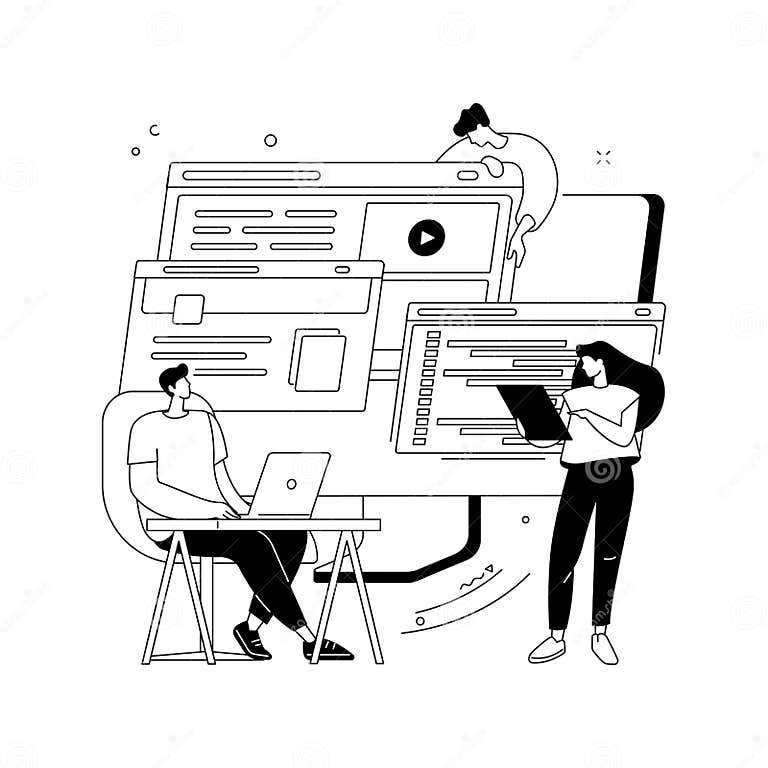 Web Development Abstract Concept Vector Illustration. Stock Vector ...