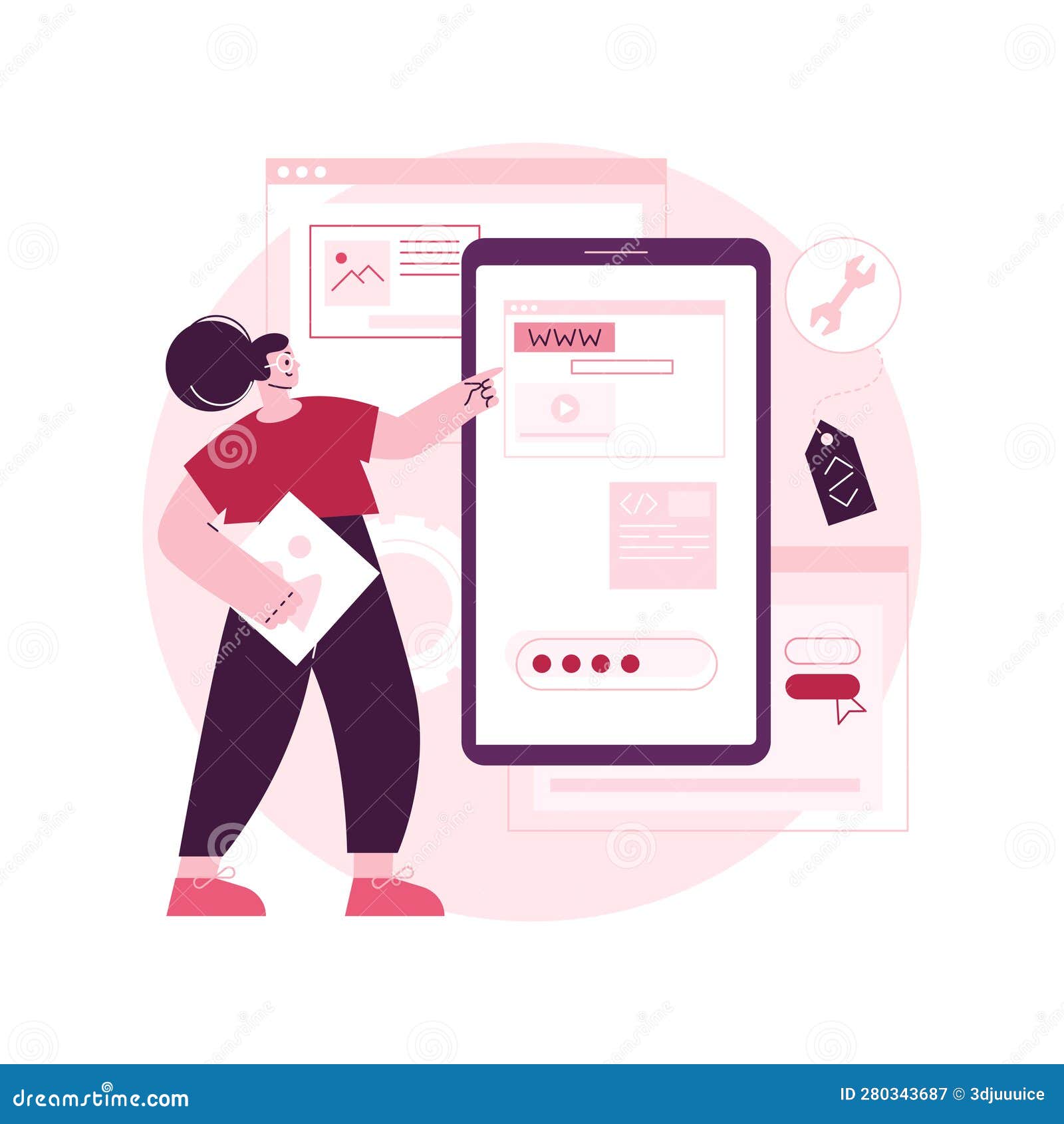 Web Development Abstract Concept Vector Illustration. Stock Vector ...