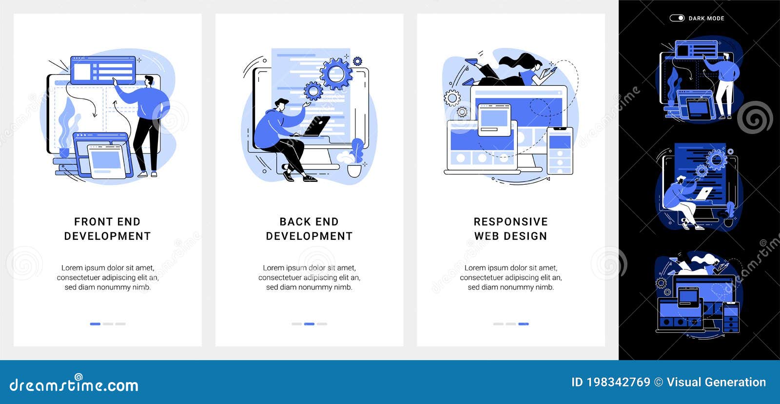 Web Development Agency Mobile App UI Kit. Stock Vector - Illustration of company, design: 198342769