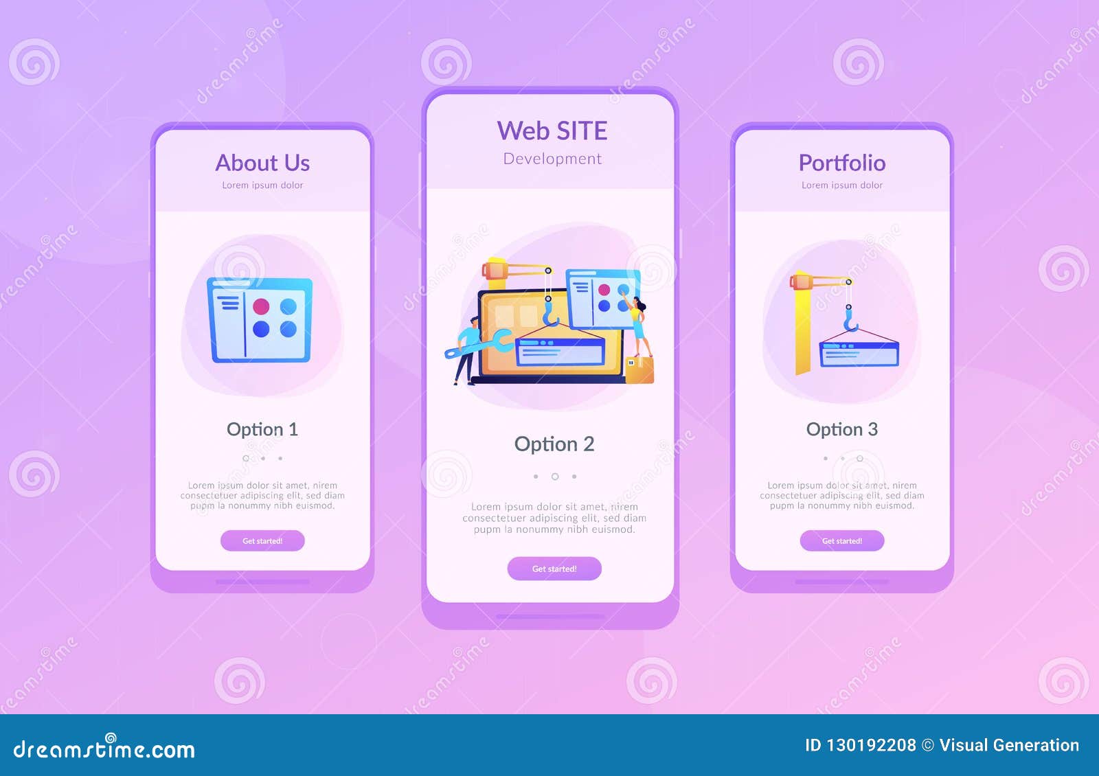 WEB Development App Interface Template Stock Vector - Illustration of designer, company: 130192208