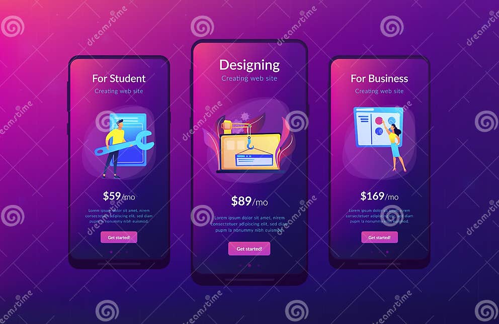 WEB Development App Interface Template Stock Vector - Illustration of ...